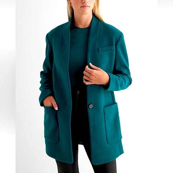 Express | Jackets & Coats | Nwt Express Deep Teal Xl Shawl Collar One ...
